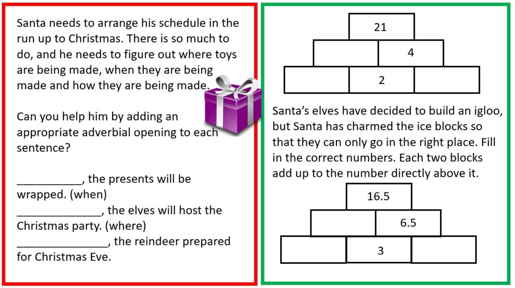 Festive Morning Starters: English and Maths – Teaching With Ease